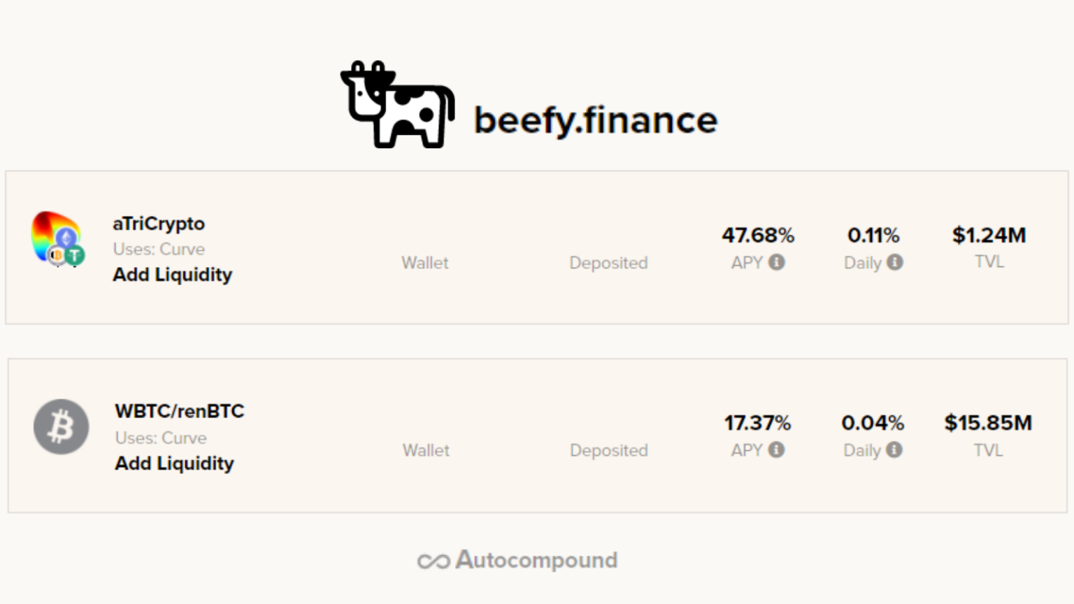 Beefy Finance 2 New Curve Finance Vaults - Smart Liquidity Research